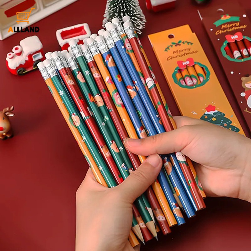 Kawaii Christmas Santa Snowman Pencils with Erasers Cute Kids Gifts ...