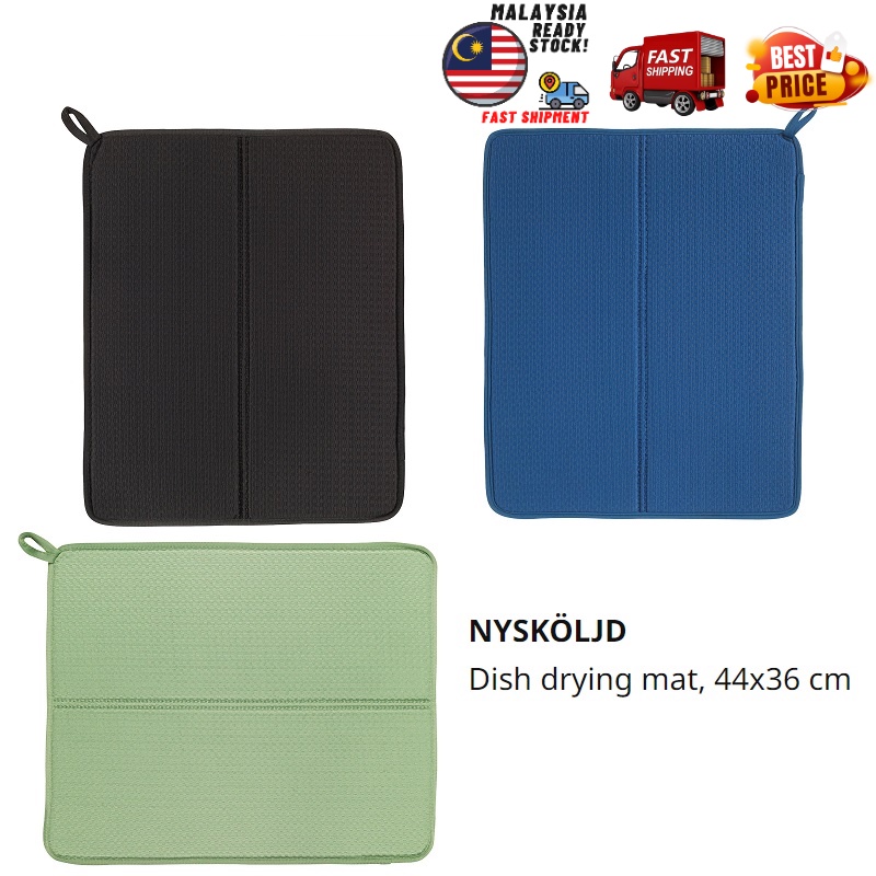 MINIKEA [44x36cm] Drying Mat . Water Absorbent Dish Mat . Kitchen Mat ...