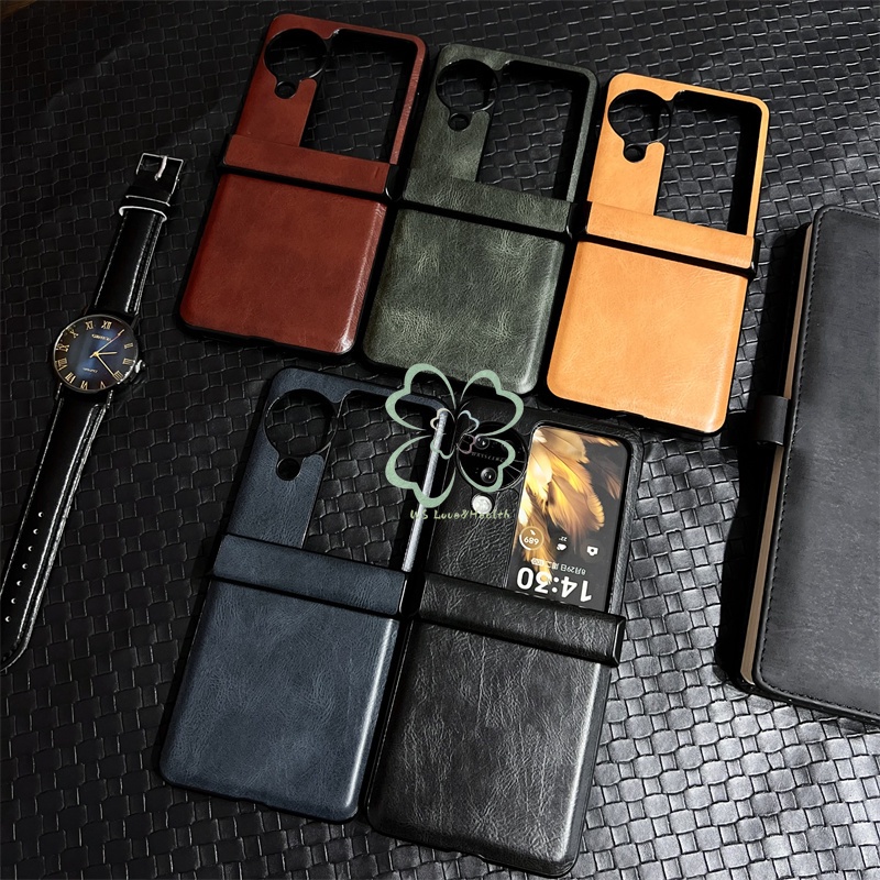 Business Retro Hinge Protection Leather Phone Case Oppo Find N2 N3 Flip ...
