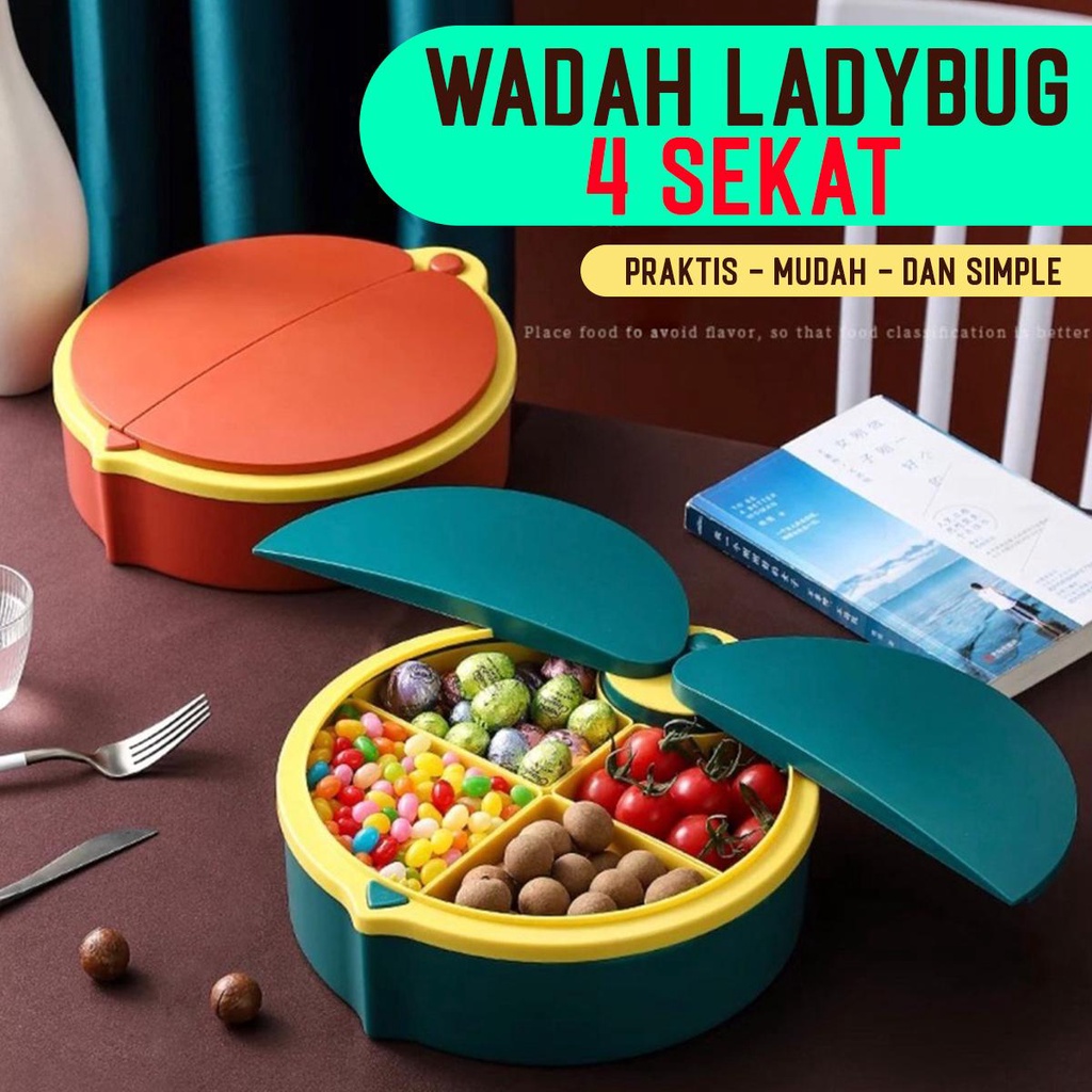 Ladybug Container 4 Dividers / Snack Jar for Candy Beetle Model Cake ...