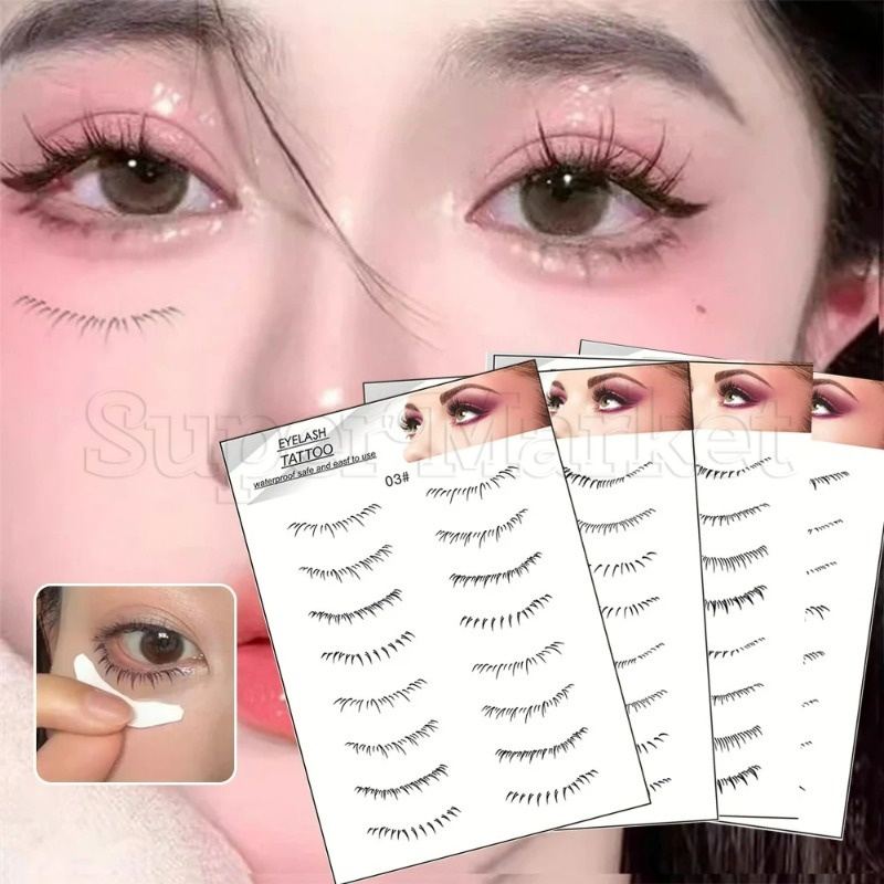 Sweatproof Lasting Simulation False Eyelash Tattoo Patch / 8 Pairs ...