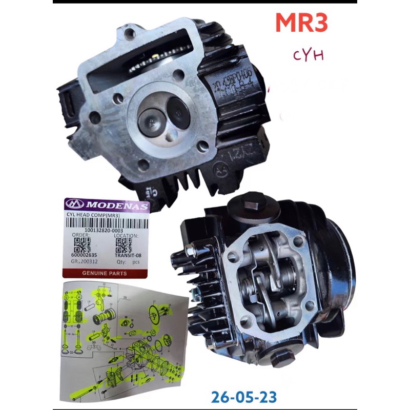 RESTORE EMOS MR3- Modenas MR3 Cylinder Head Assy Complete Set Original ...