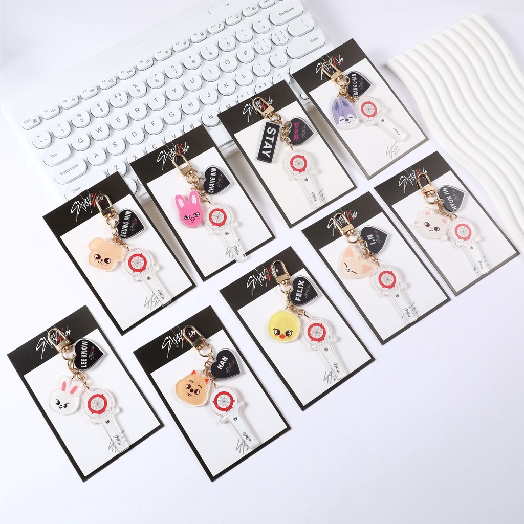 Kpop Stray Kids Acrylic keychain key ring Light stick pendant | Shopee ...