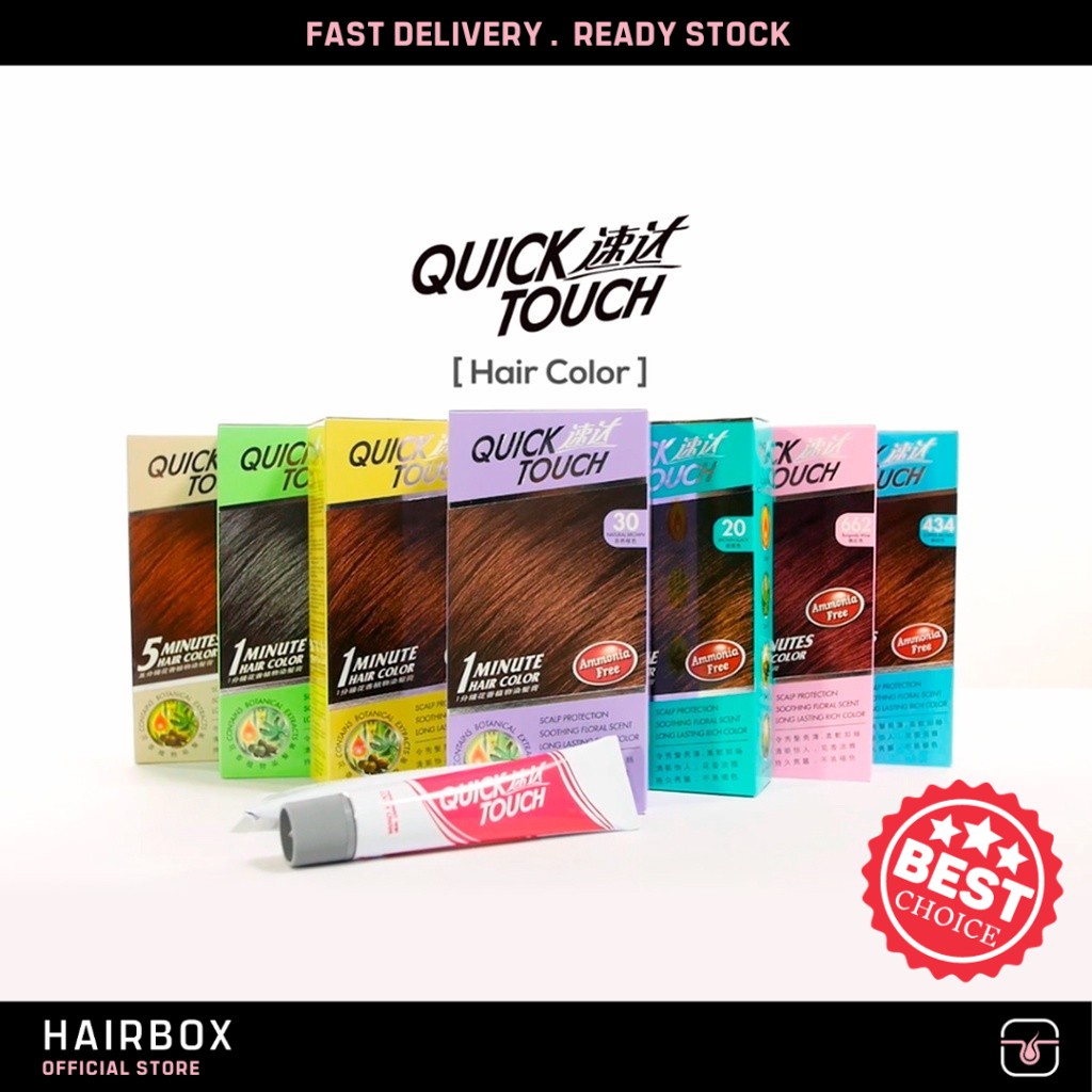 QUICK TOUCH Permanent Hair Dye Colour - 2 x 40ML (HB) | Shopee Malaysia