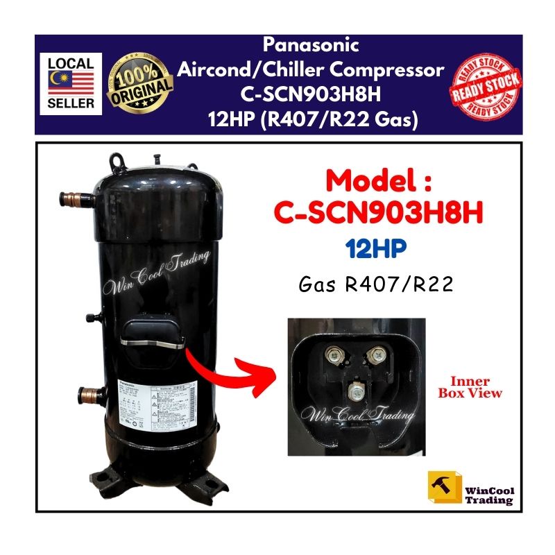 Panasonic AirCond/Chiller Compressor 12HP (R407/R22 Gas) Model : C ...