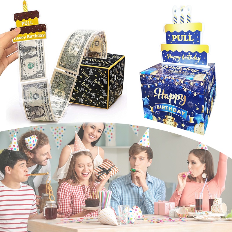 Happy Birthday Money Box for Cash Pull Money Gift Box DIY Set Surprise ...
