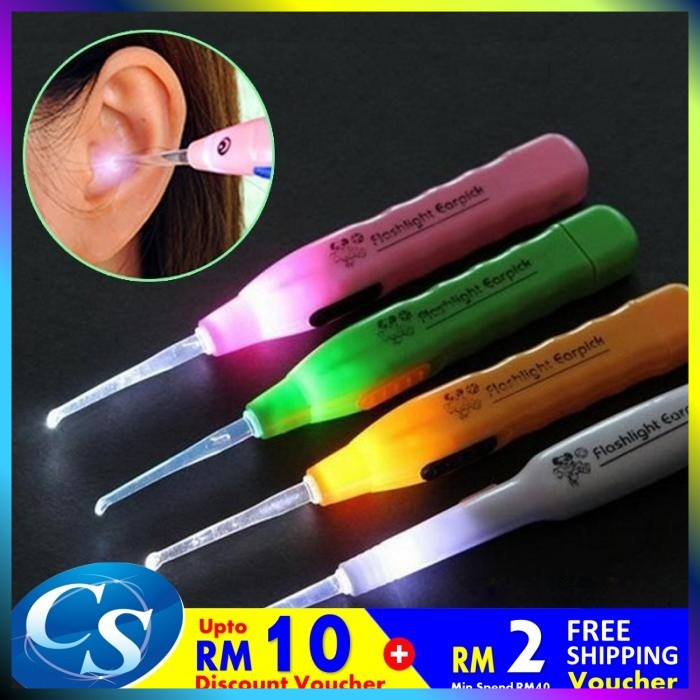 🔥🔥 LED Flashlight Earwax Earpick Ear Pick Light with Batteries Safe ...