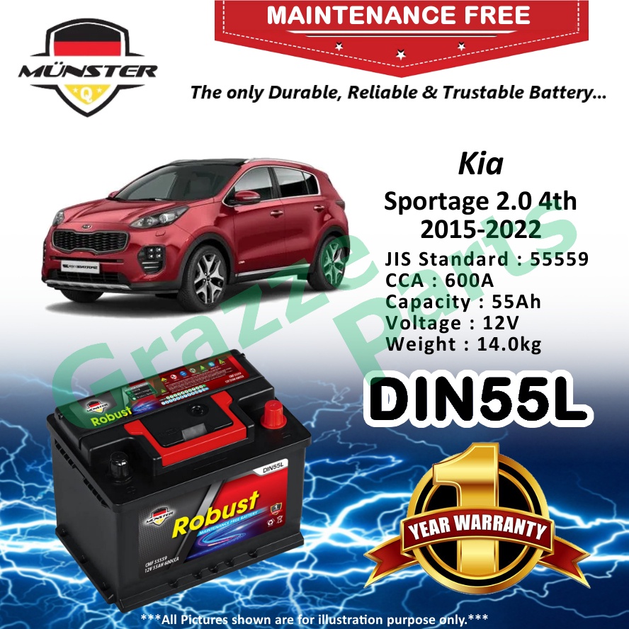 Münster Robust MF CMF DIN55 | DIN55L | 55559 (55AH) Battery Bateri ...