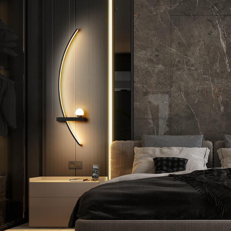 Nordic Wall Light Bedroom Bedside Wall Lamp Minimalist Modern Creative ...