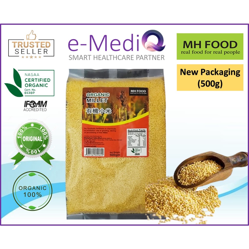 【MH Food】Organic Millet 有机小米 (500g) (Exp: Jun/2027) | Shopee Malaysia