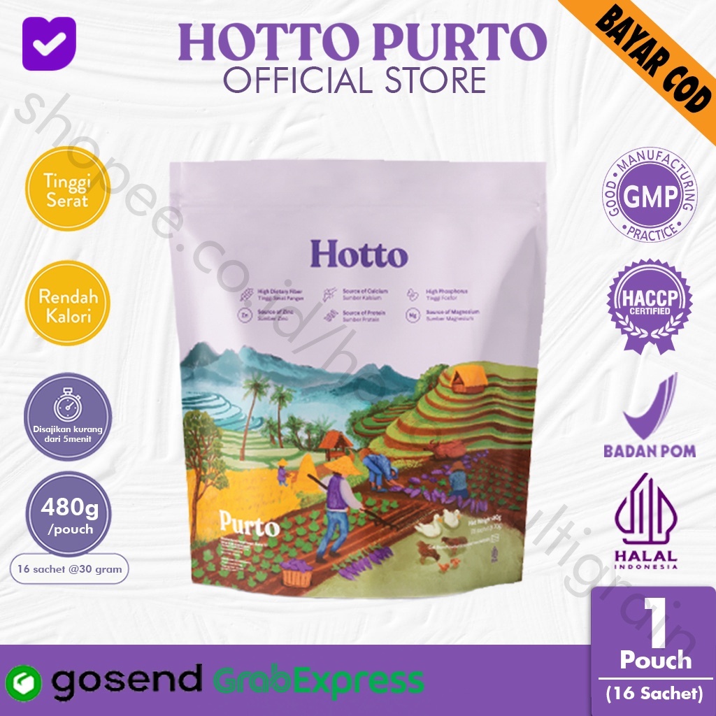 Hotto PURTO 100% ORIGINAL 16 Sachets MULTIGRAIN Drink SUPERFOOD OAT ...