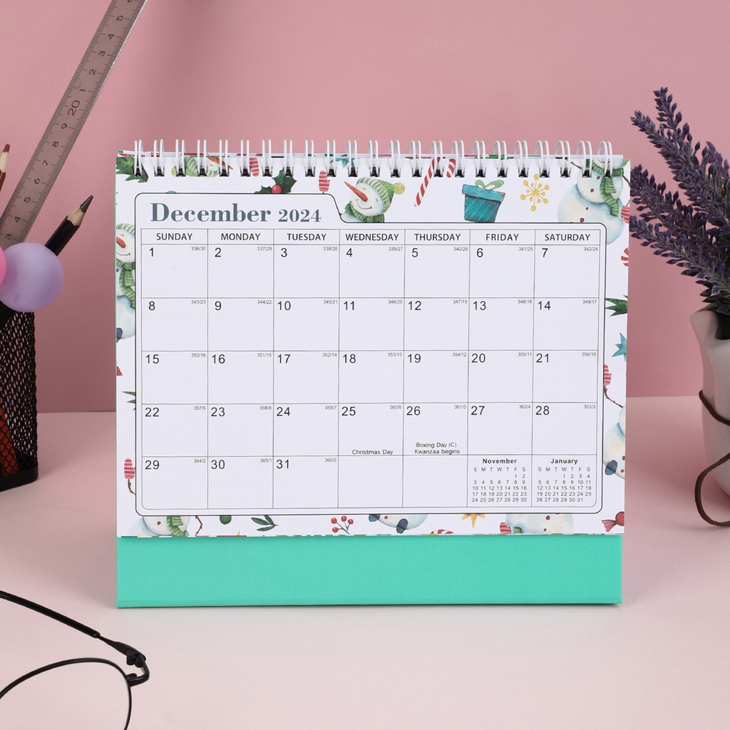 Small Desk Calendar 2024 -2025, Mini Monthly Desktop Standing Calendar ...
