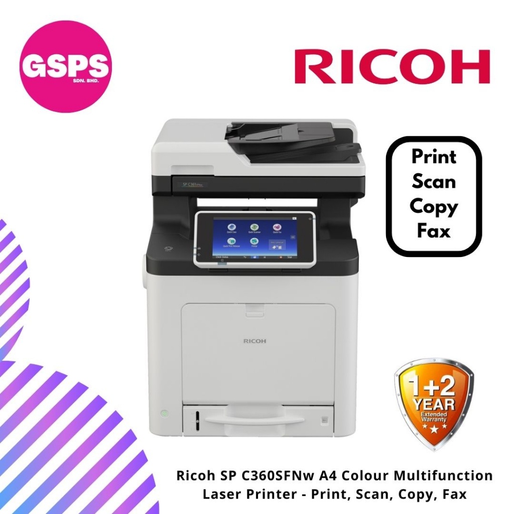 Ricoh SP C360SFNw A4 Colour Multifunction Laser Printer - Print, Scan ...