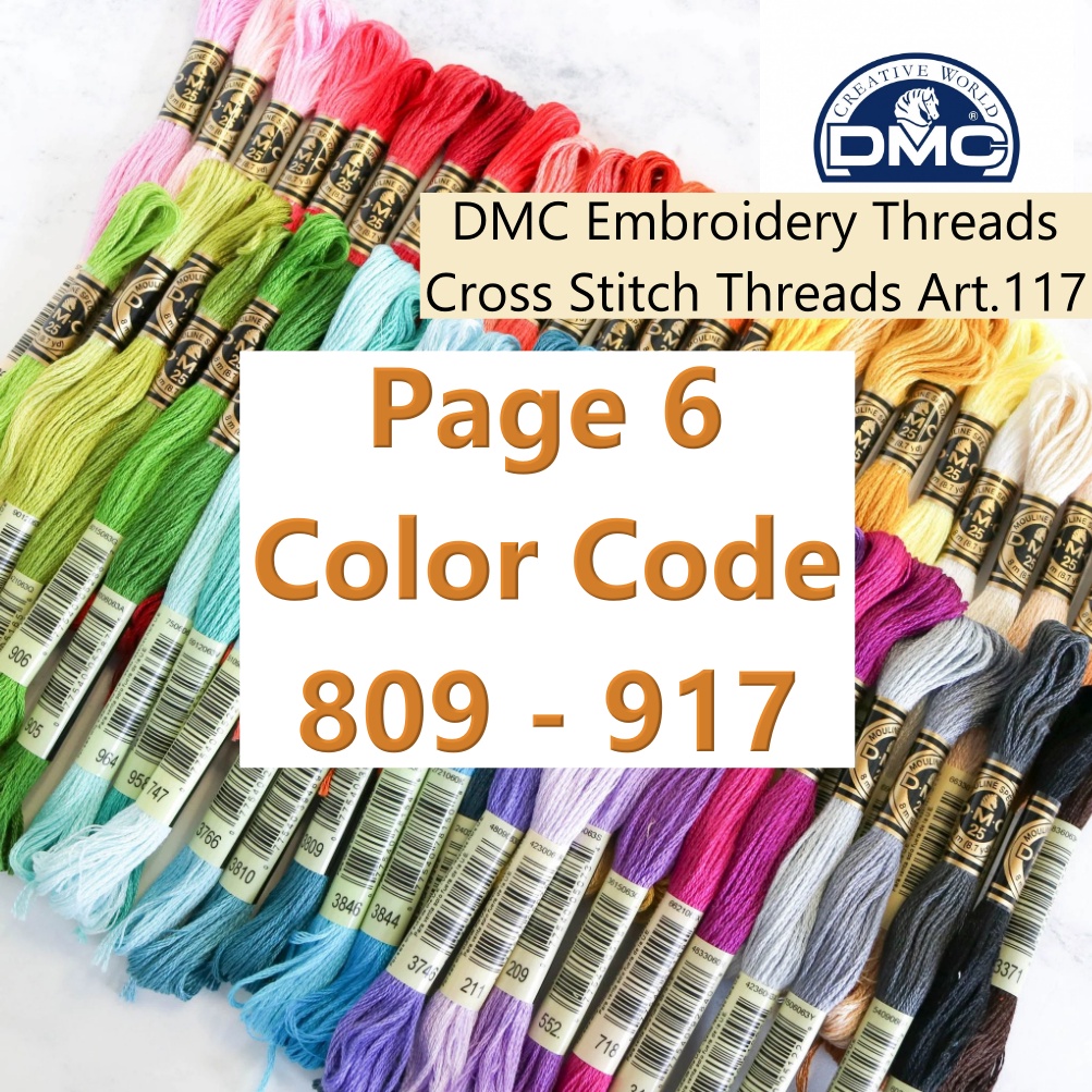 Page 6 (Color 809 - 917) DMC Embroidery Thread Cross Stitch Thread 6 ...