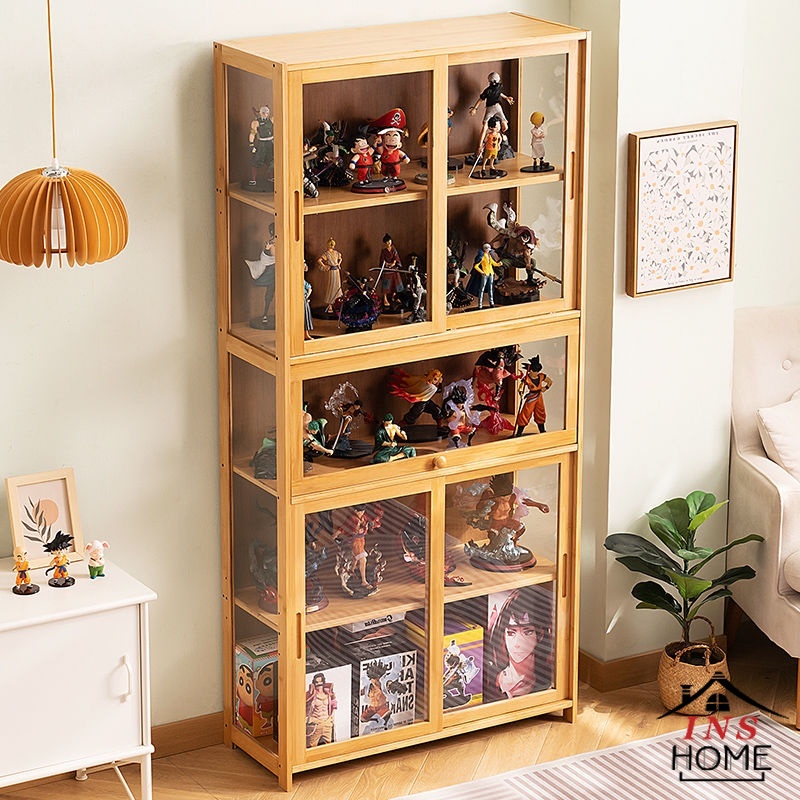 Figure Display Cabinet Bamboo Display Rack Storage Shelf Kitchen Lego ...