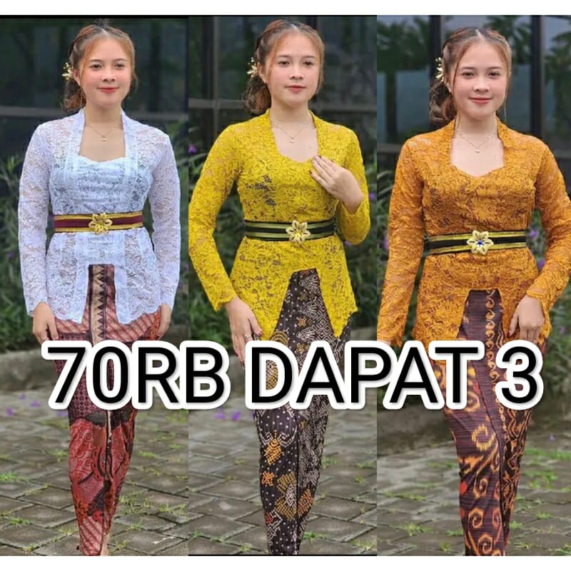 (Package Of 3PCS 70RB) Bali Brocade Kebaya Becomes Sofia/cotton Brocade Kebaya Top/Balinese ...