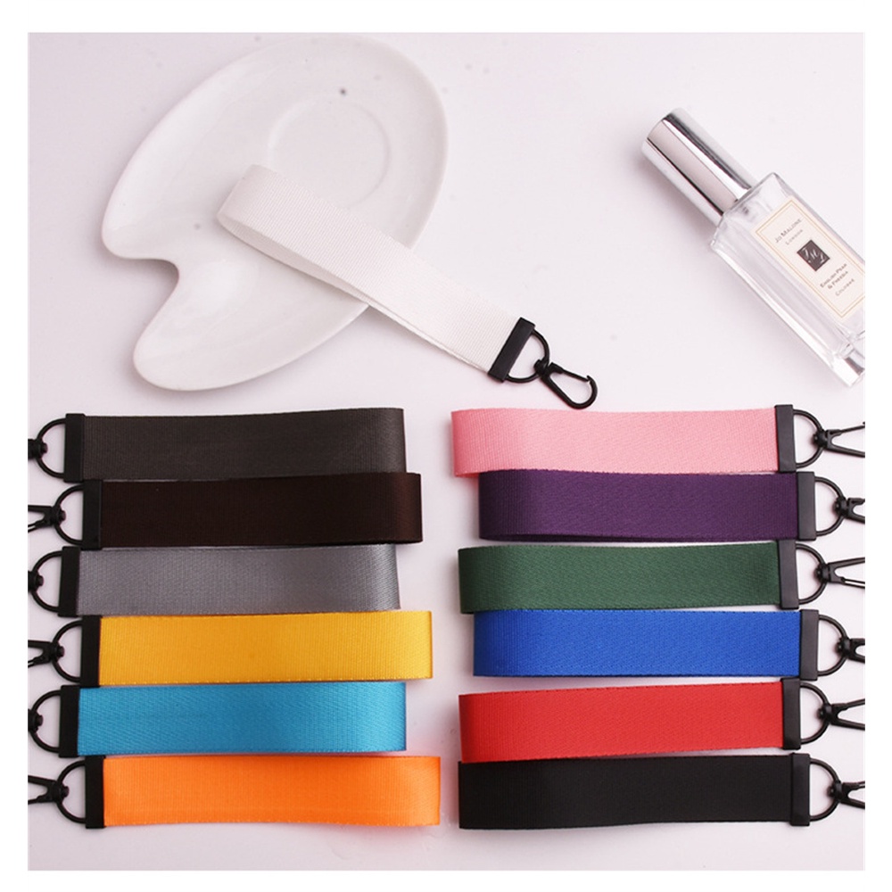 Solid Color Webbing Keychain Phone Lanyard Keychain Schoolbag Car Key ...
