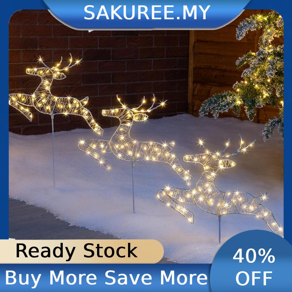 Christmas 3-Piece Set Deer Decoration Light DIY LED Reindeer Elk ...
