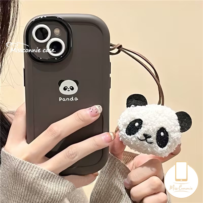 Fashion Cute Panda Simple Brown Color Cover Compatible for IPhone 11 15 ...