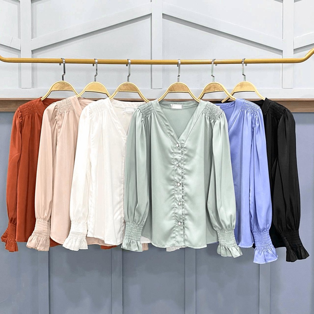 QFM Jessica Top (#1366) Plain Blouse Blouses Shirts | Shopee Malaysia