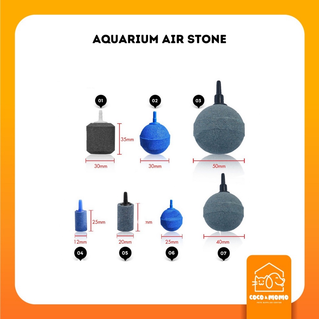 Aquarium Air Stone ROUND Shape Oxygen Aerator for aquarium hydroponic ...
