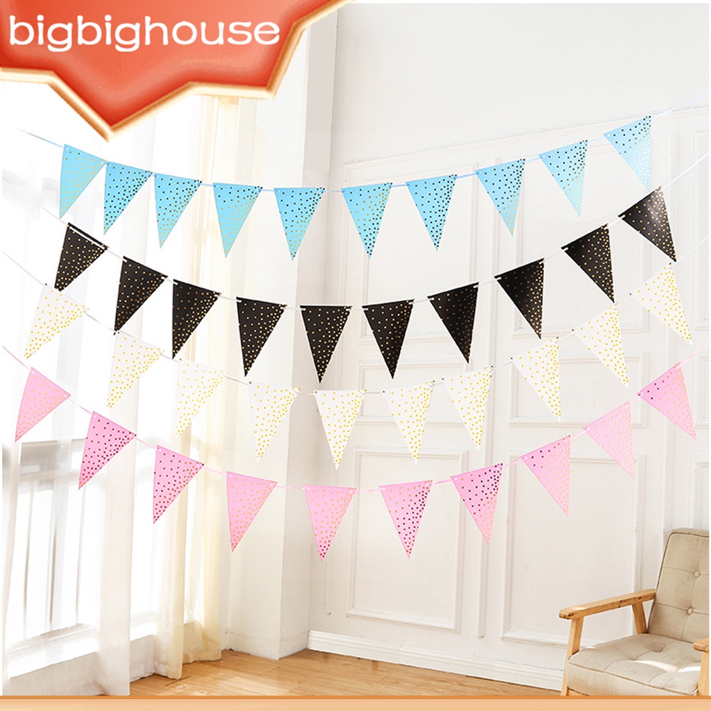 1pcs 5m Black Paper Card Banner Flags Pennant Banner For Birthday Party ...