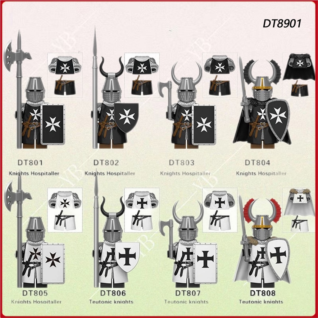 Assembled building block medieval Crusaders Templar full set of heavy ...