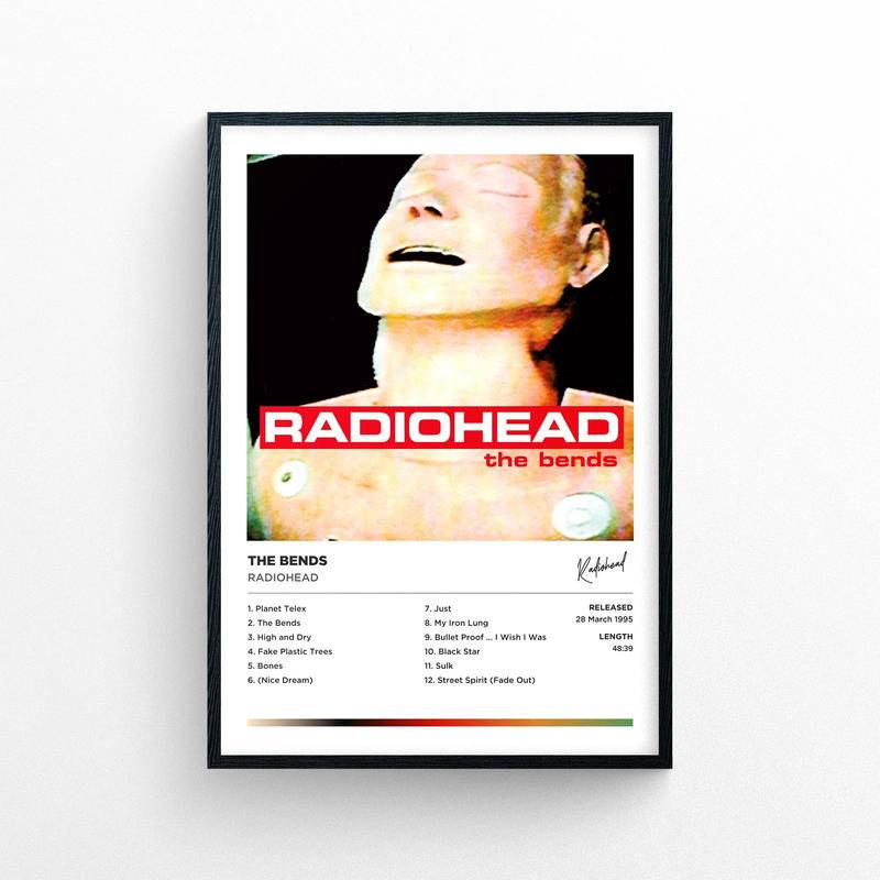 Radiohead - The Bends Unframed Poster Print | Polaroid Style | Album ...