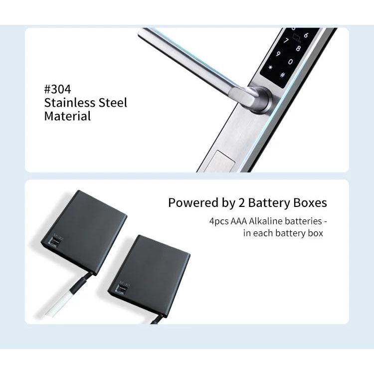 TTlock Fingerprint Double Two Side Waterproof IP55 Outdoor Smart Door ...