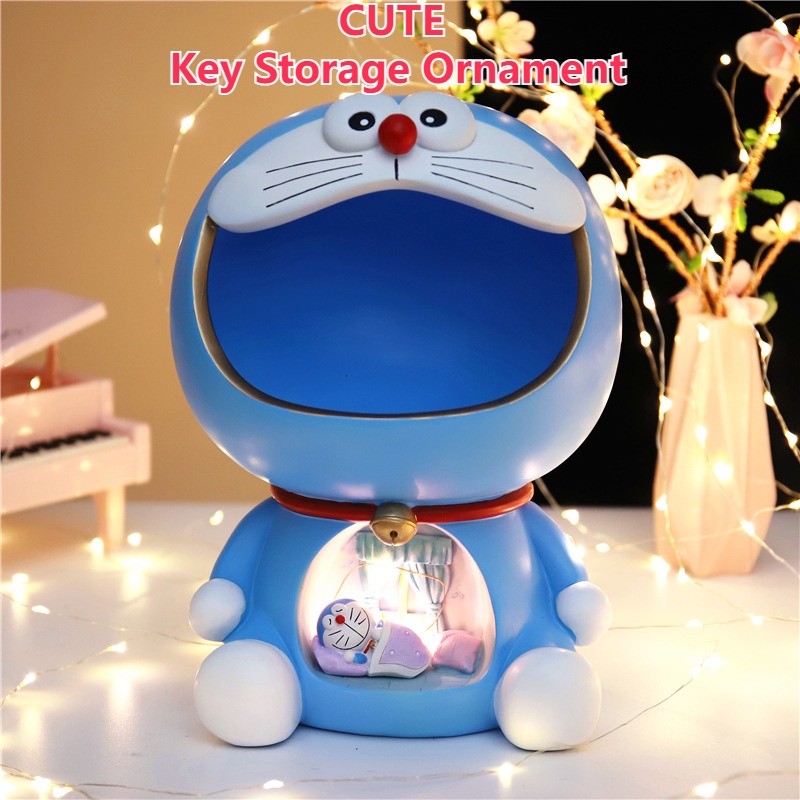 Cute doraemon Cartoon Key Storage Case Ornaments With LED Night Light ...