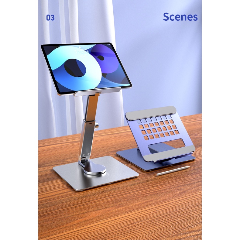 Tablet Stand Desk Riser 360 Rotation Multi-Angle Height Adjustable ...