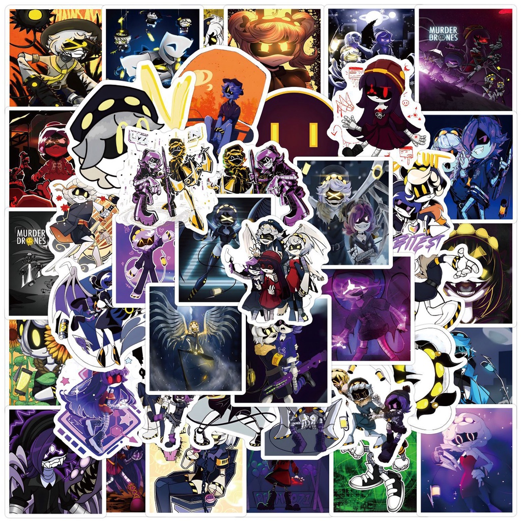 Y&P| Murder Drones Stickers Set Cartoon Graffiti Waterproof Decals Pack ...