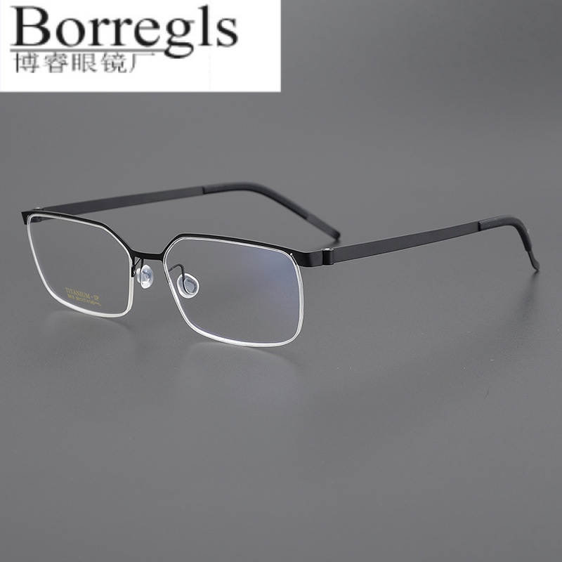 9913 Retro Glasses Frame Titanium Frame Square Half Frame Optical ...