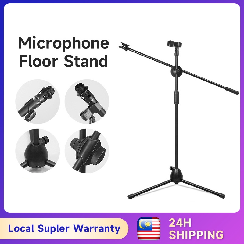 (READY STOCK)Professional Microphone Floor Stand Ajustable Stage Tripod ...