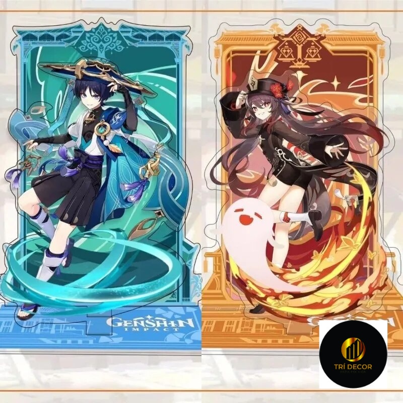 Standee Anime Cosplay Genshin Impact Figure Acrylic Hutao Scaramouche ...