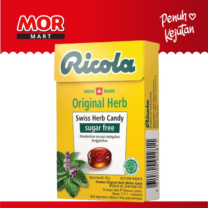 Ricola Sugar Free Original Herb 40gr | Shopee Malaysia