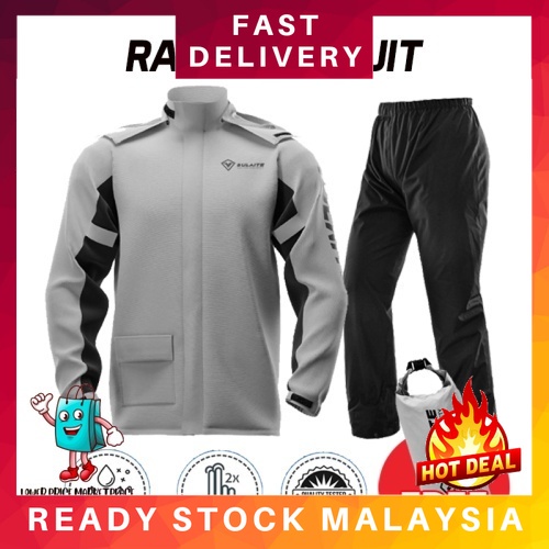 (READY STOCK) Baju hujan Rain Suits for Men Women Waterproof Rainstorm ...