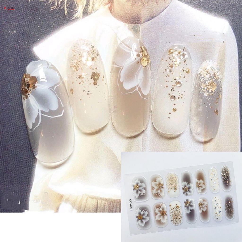Nail Art Nail Strips Stickers Fall and Winter Long Lasting Gel Nail ...