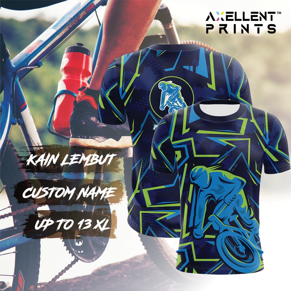 Axellent Prints Twilight Thrill Cyclist biru baju jersey jersi custom ...