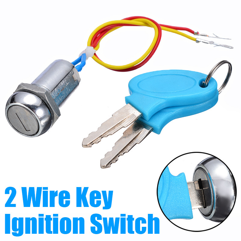 2 Wire Key Ignition Switch Lock Motorcycle Go Kart Scooter Electric ...