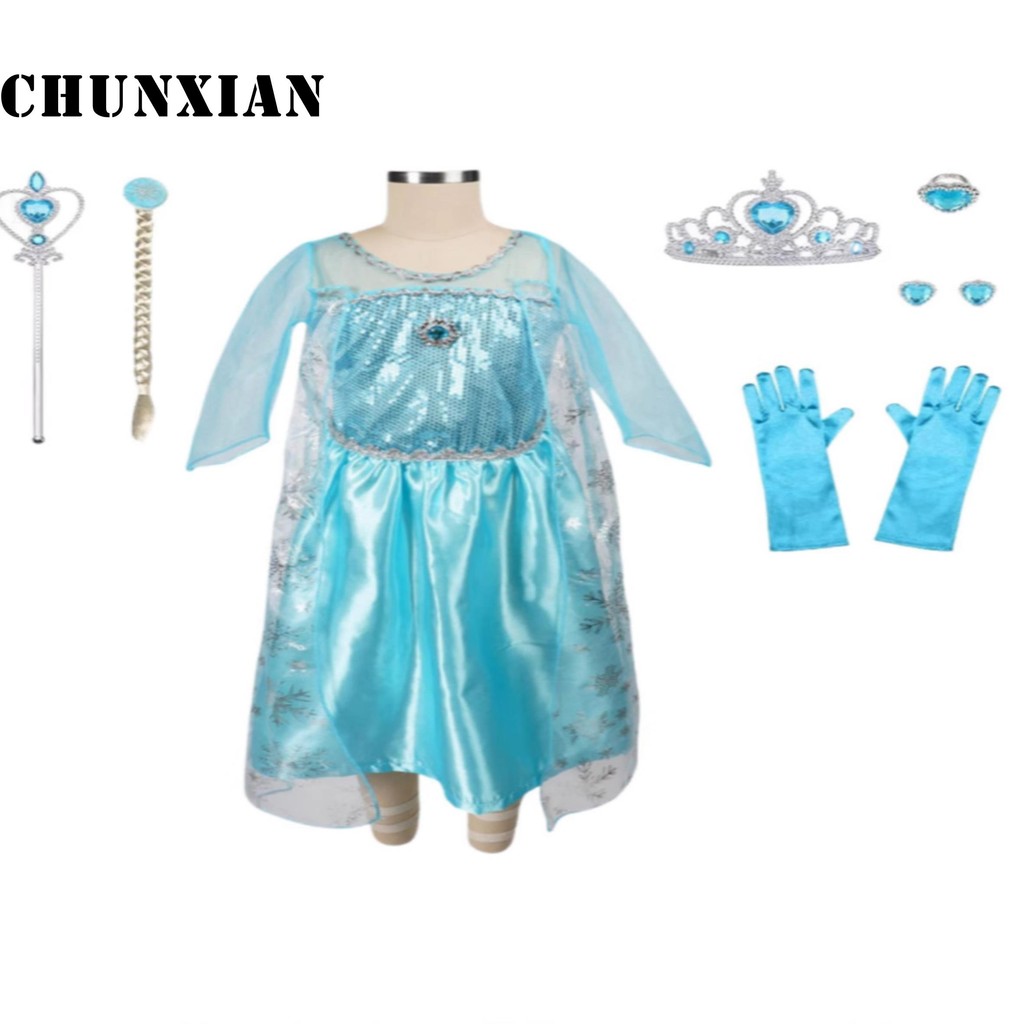 WFRV Halloween Costume Kids Elsa Dress for Girls Kids Christmas Cosplay ...