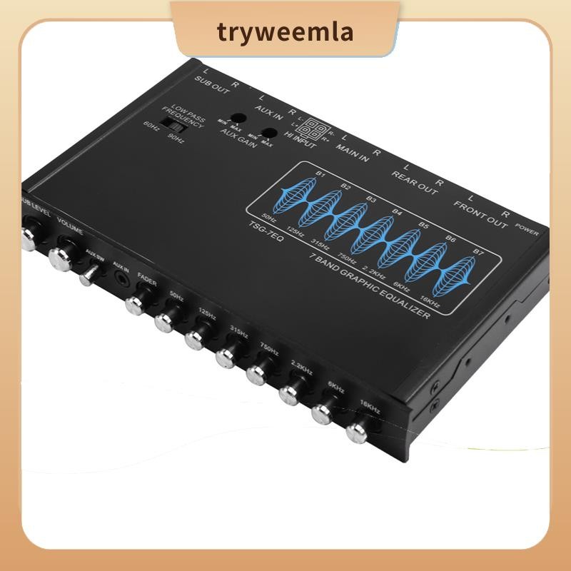 7 Band Car Equalizer Audio EQ Tuning Crossover Amplifier Parametric Car ...