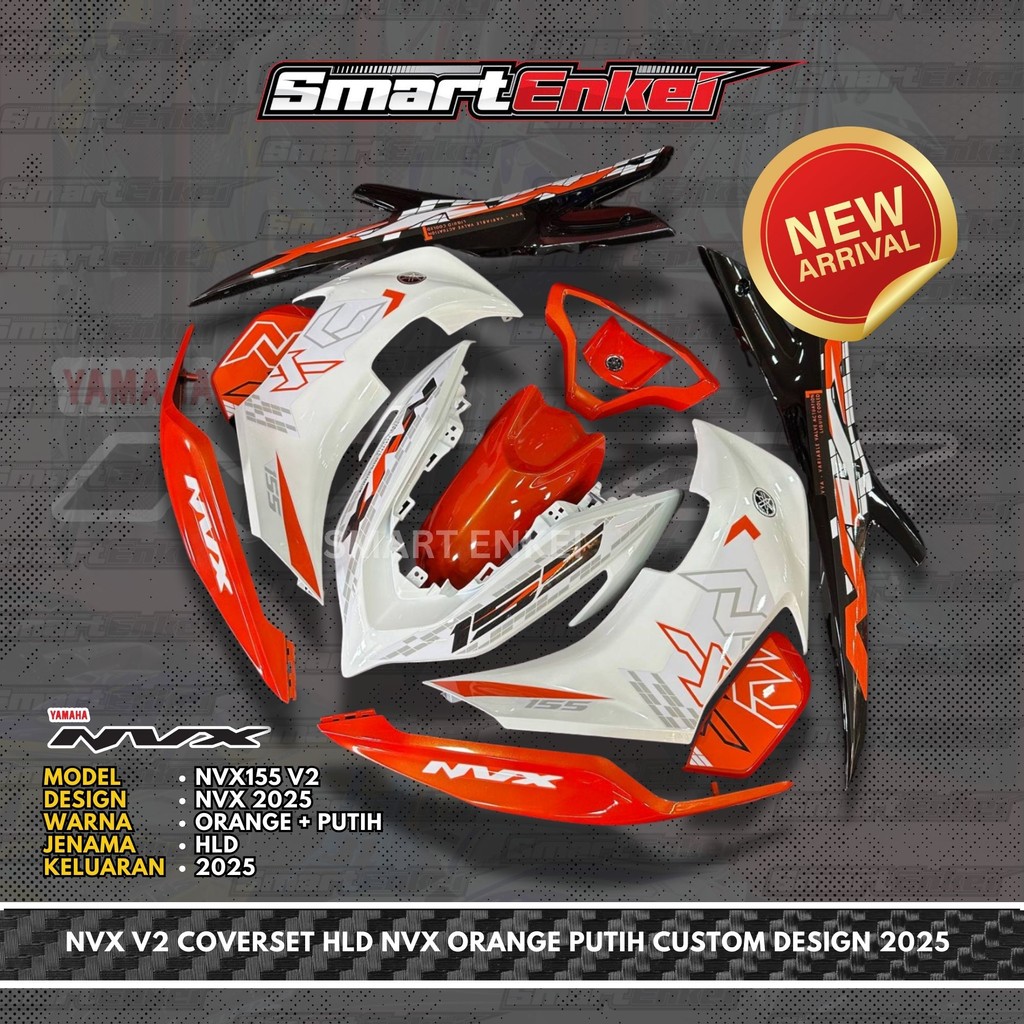 HLD-NVX V2 COVERSET NVX ORANGE PUTIH CUSTOM DESIGN 2025 HLD | Shopee ...
