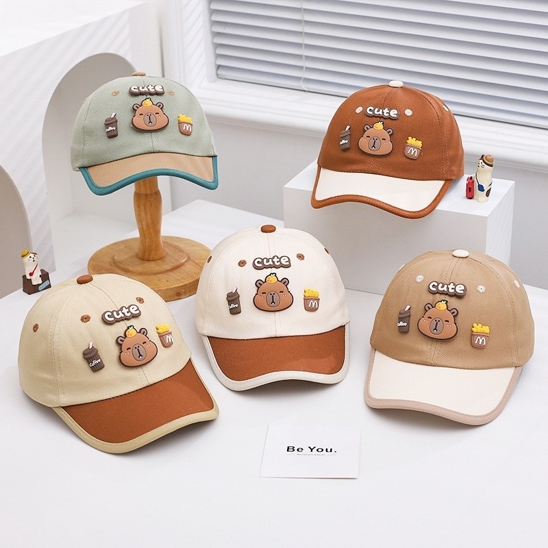 Children Capybara Baseball Cap-Cute Cartoon Baby Three-Dimensional Sun ...