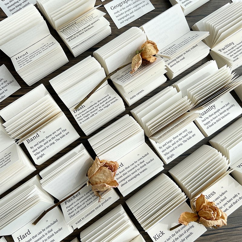 100 Pcs English Dictionary vintage Craft Paper Memo Pad Junk Journal ...