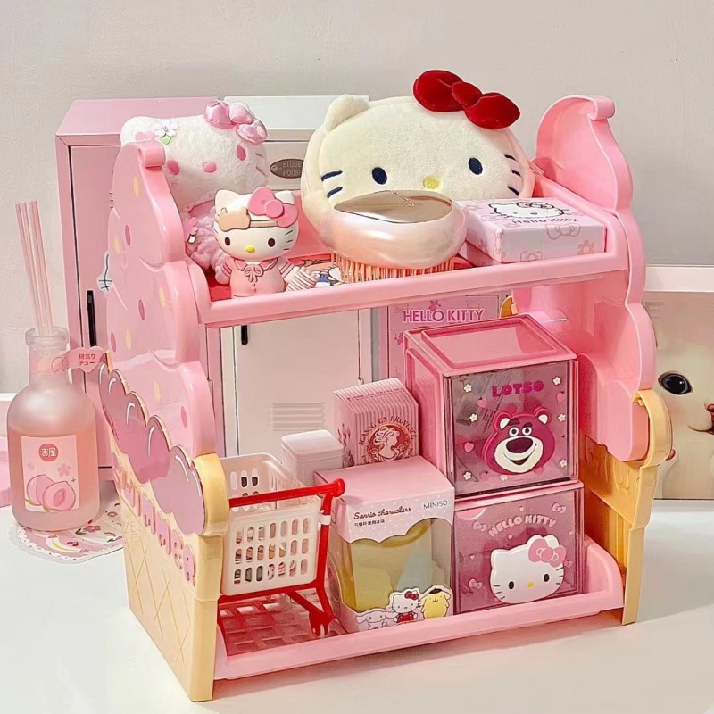 [Haroro] 34cm Hellokitty Ice Cream Storage Rack Sanrio Girl Heart ...