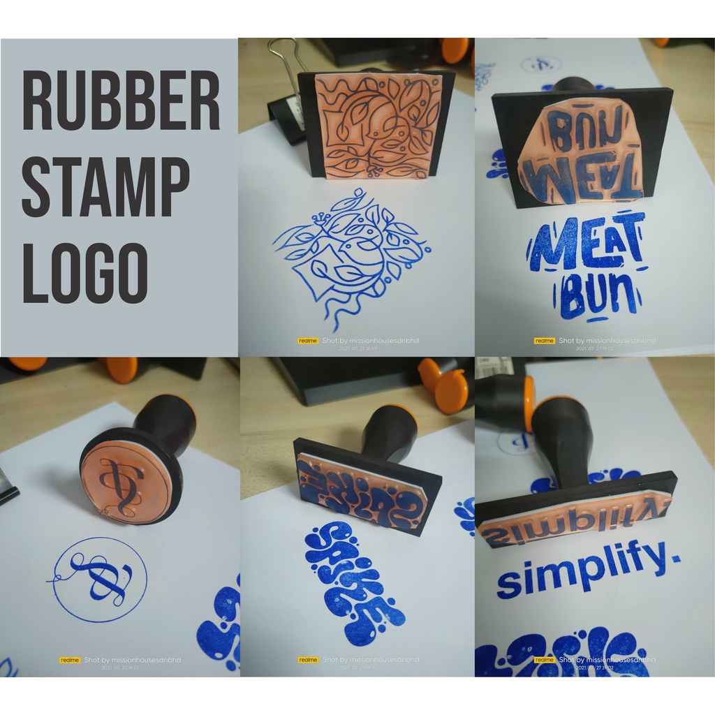 Rubber Stamp LOGO Custom With own Logo Plastic Handle | Shopee Malaysia