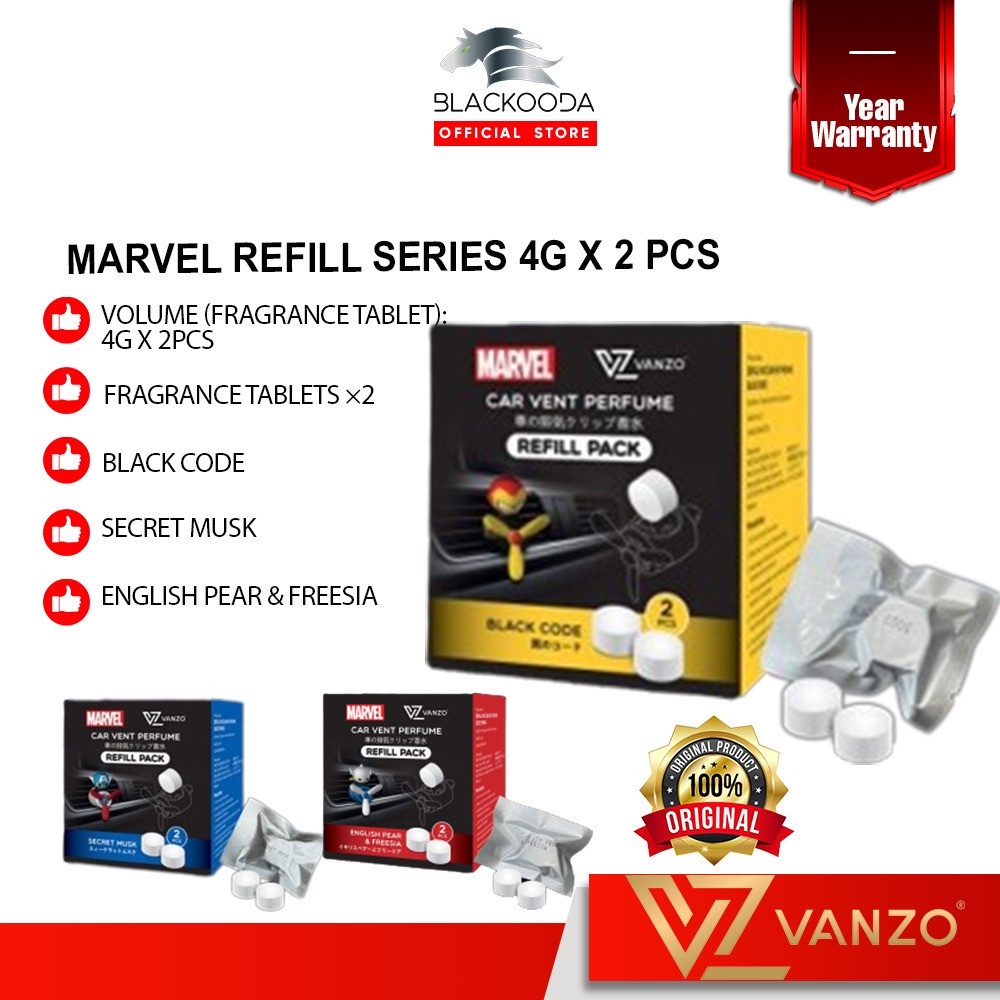 VANZO Marvel Series Car Vent Perfume 4g x 2 [Refill Pack] (English Pear ...