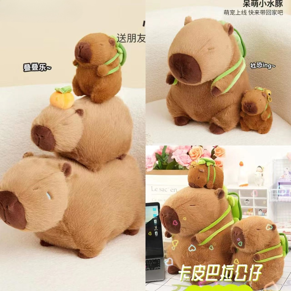 🌈正版🌈Influencer Hot-selling Turtle Backpack Capybara Doll 水豚君公仔 乌龟背包水豚玩偶 ...