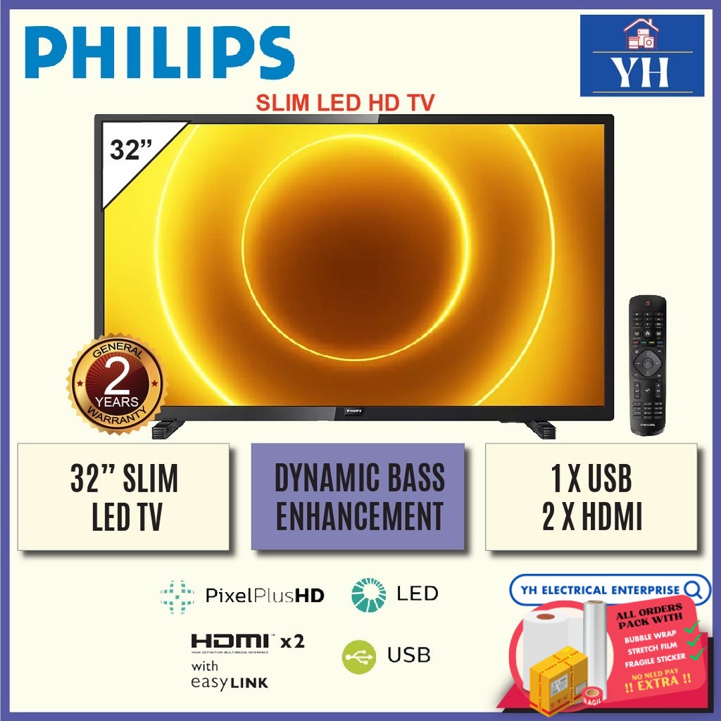 (OLD MODEL) Philips 32PHT5505/68 32" Slim LED HD TV with Pixel Plus HD ...